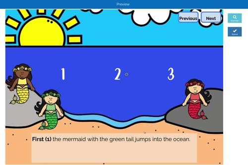 Boom Cards™ | Mermaid Following Directions | First/Next/Last | Speech ...