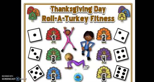 Thanksgiving PE Warm Up (Roll-A-Turkey Fitness) by Jags' Den PE Resources