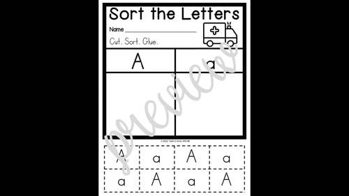 Letter Recognition & Beginning Letter Sounds Cut and Paste Activities ...