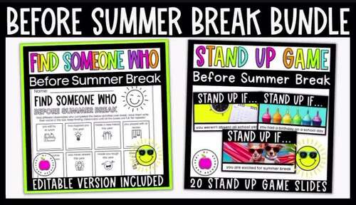 End of the Year / Before Summer Break Activity and Game Bundle | TPT