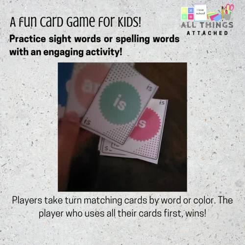 Sight Word Card Game | Editable | Add Your Own Sight or Spelling Words