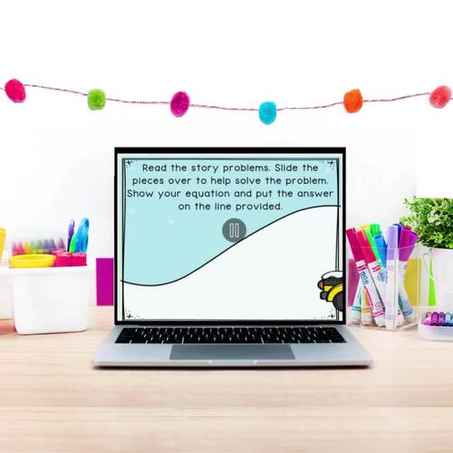 First Grade Math Word Problems PowerPoint Winter Math Story Problems