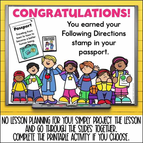 Following Directions Social Emotional Learning by First Grade Roars