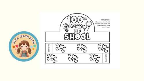 100th Day of School Headband-Hat by Siya teach star | TPT