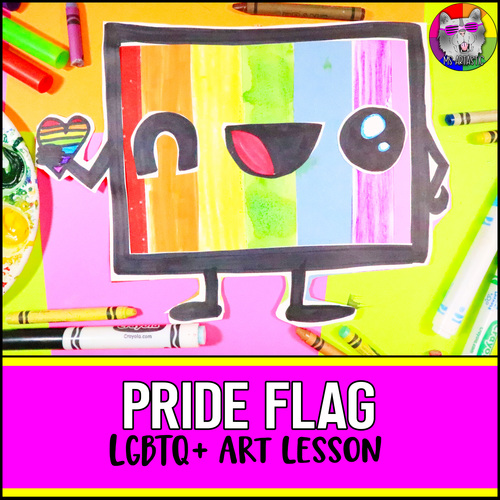 PRIDE Day Art Lesson, LGBTQ+ Art Project for Elementary or Middle School