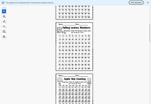 Fall Skip Counting by 2, 5, 10 worksheets for 1st-3rd by Puppy & Pals ...