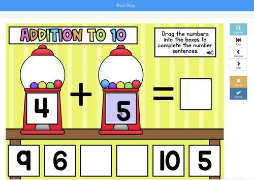Gumball Addition to 10 - Digital Task Cards - Boom Cards by My Teaching Pal