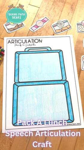 Back To School Pack A Lunch Speech Articulation Craft by Talking Mama Bears