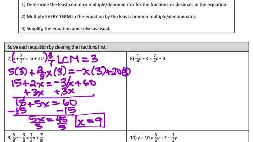 Clearing Fractions & Decimals Guided Notes, Worksheet, & Videos (EDITABLE) Clearing Fractions & Decimals Guided Notes, Worksheet, & Videos (EDITABLE)