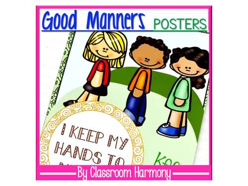 Social Emotional Learning Good Manners Posters in Color and B/W | TPT