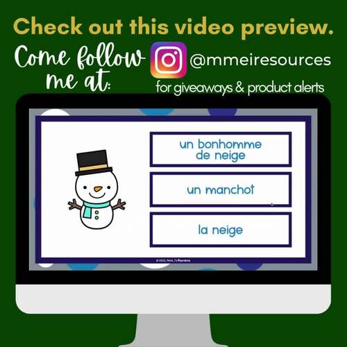 Qu’est-ce que c’est? French Winter Vocabulary GAME | Digital | L'hiver