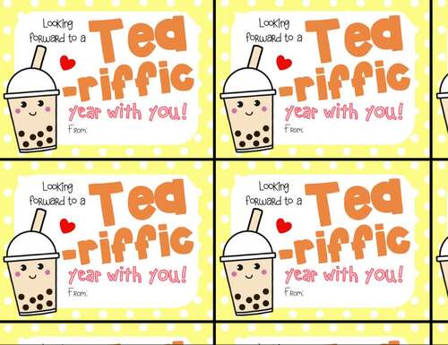 Boba (Bubble) Tea Beginning of Year Gift Tag- Looking forward to Tea ...
