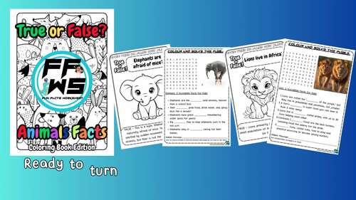 Coloring Book Edition: True or False Quiz Facts (58 Animals – 168 Pages)