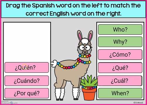 Spanish Interrogatives | Spanish Valentines Day by Debbie Wood | TPT