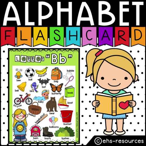 A-Z Alphabet Flashcards with Picture | Phonics and Vocabulary Builder ...