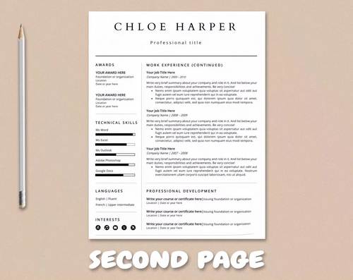 MODERN RESUME TEMPLATE WITH PHOTO | MS Word & Pages | Cover Letter Template