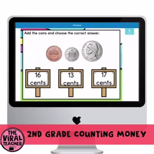 2nd Grade Counting Money Counting Coins and Dollar Bill Spring Escape ...