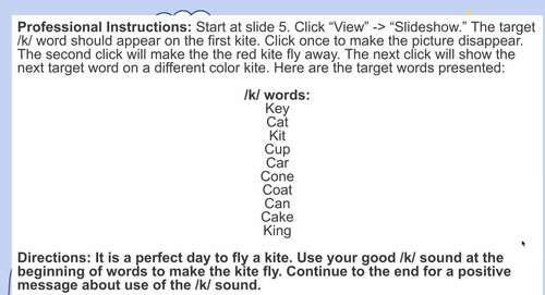 Flying a Kite Initial /k/ (one syllable words) | TPT