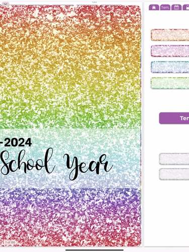 Digital Teacher Notebook and Planner - Glitter Style by Crazy Miss Rains