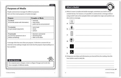 Canadian Media Literacy Activities Grades 4-6 by Chalkboard Publishing