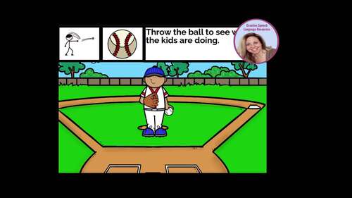 Throw the Ball Action Verbs Interactive Speech & Language Activity with ...