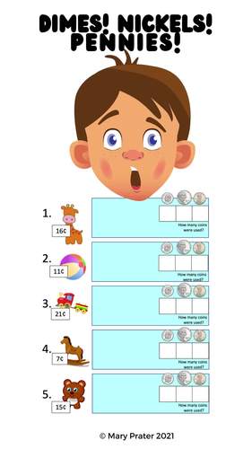 Counting Dimes, Nickels & Pennies by The Kinderlady | TPT