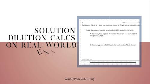 Determining Concentration Of A Solution By Winnierosepublishing Tpt