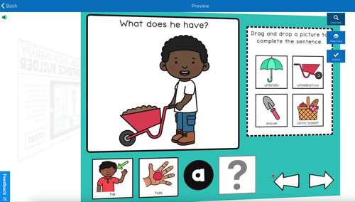 Spring Speech Therapy Sentence Builder Boom Cards by Laura G SLP