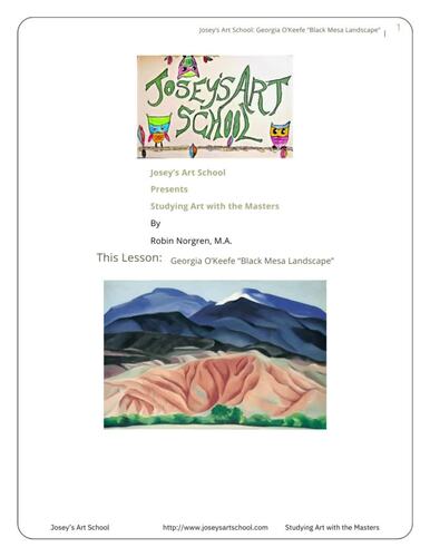 Georgia O'Keefe Landscape Art Lesson Grades 4th Grade Project Art History