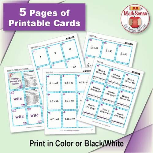 Percent of a Number Bundle: 3 Math Sense Games 6R19 with PPT / Google ...