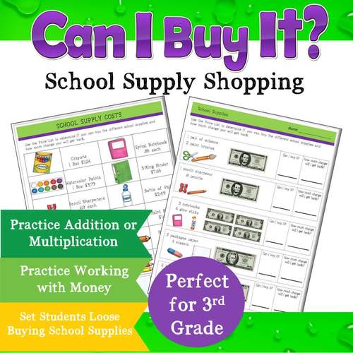 Math Worksheets for Adding and Subtracting with Money/Making Change 3.NBT.2