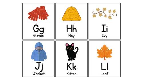 Fall ABC Flashcards by Happy Hands by Hannah | TPT