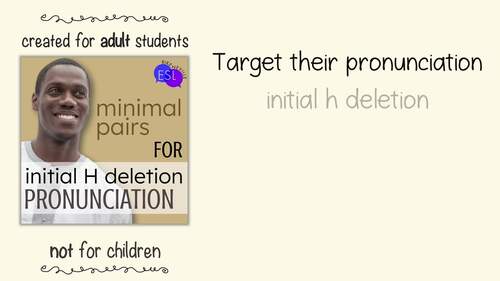 Initial H deletion MINIMAL PAIRS – Pronunciation Presentation & Activities