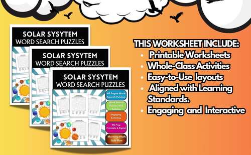 Solar System Word Search Activities Morning Work 4th,5th,6th,7th,8th ...