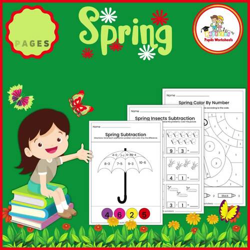 Spring Printable Worksheets and Activities for Kindergarten #aprilue2