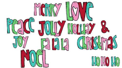 Christmas Word Art 2018 clip art digi stamps COMBO PACK by Melonheadz ...