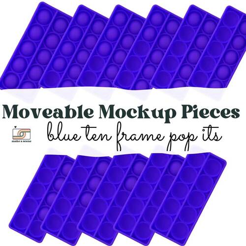 Red Tens Frame Moveable Mockup Elements with Transparent Background Images