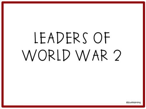 World War 2 Unit with Google Slides™ Notes and Activities by Love Learning