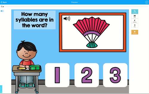 Counting Syllables Boom Cards | Beginning of the Year Activities