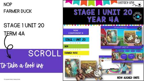 NSW DET Stage 1 English Unit 20 NOP, FARMER DUCK Component B TERM 4A