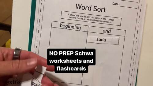 Schwa NO PREP PhonicsWorksheets and Flashcards | TPT