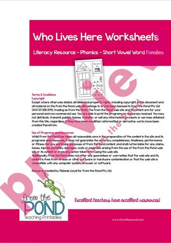 CVC Word Family Worksheets | Cut and Paste Word Families Activity Pack