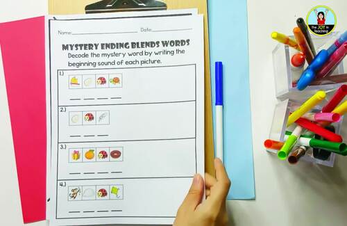 Ending Blends Mystery Worksheet | Final Blends Worksheets | TPT