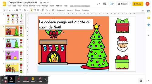 Digital FRENCH Christmas Reading Comprehension - Lis et complète Noël