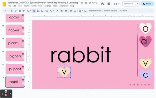 February Phonics Valentine's Day Syllable Division VCCV Pattern Google ...