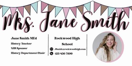 Customizable Canva Neutral Banner with Photo Animated Teacher Email ...