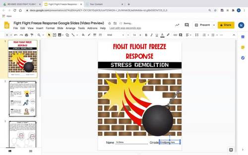 Fight-Flight-Freeze Response / Managing Stress / Digital Google Slides™