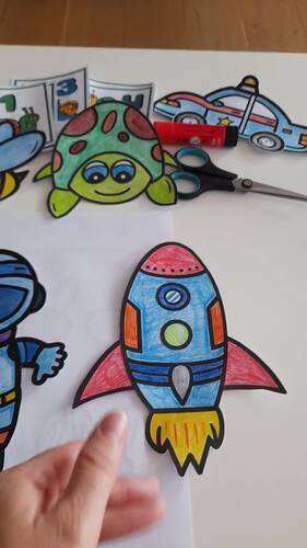 Rocket craft printable, Cut and paste astronaut craft, Outer space activity