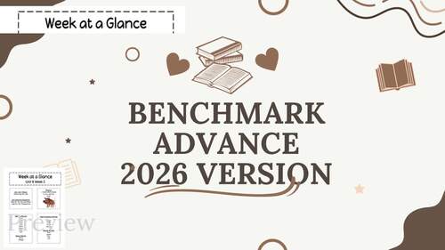 1st Grade Benchmark Advance 2025 Version Week at a Glance Bundle
