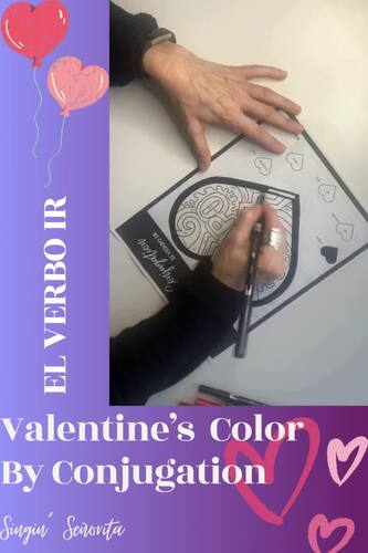 El Verbo IR Valentine's Color By Conjugation by SinginSeñorita | TPT